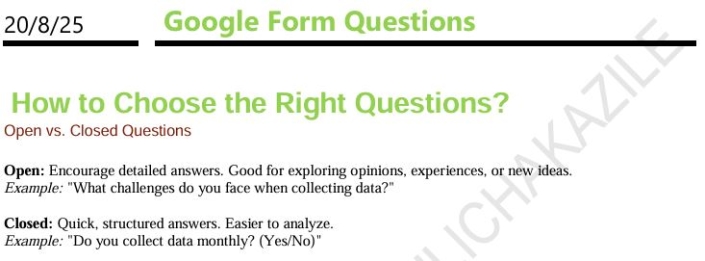 Google Form Questions - Thubelihle