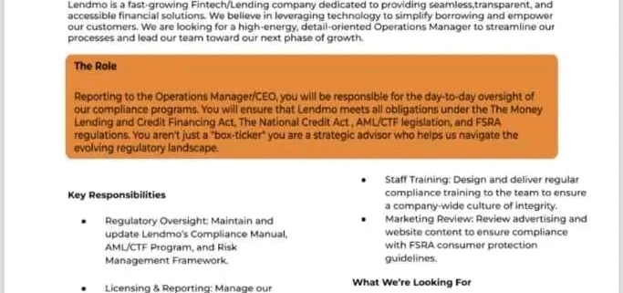 Compliance Officer - Thubelihle